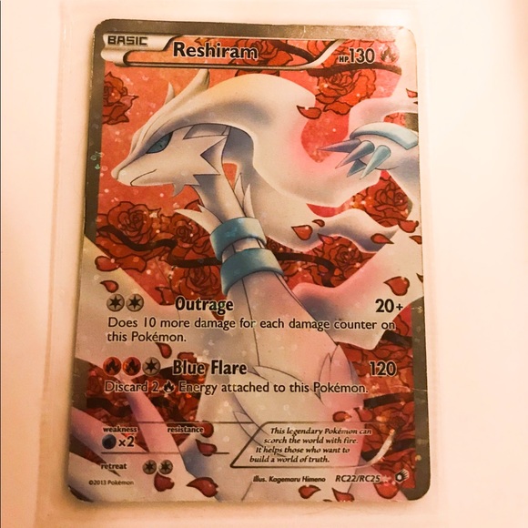 Pokemon | Other | Pokmon Card Reshiram Basic Card Full Card Art | Poshmark